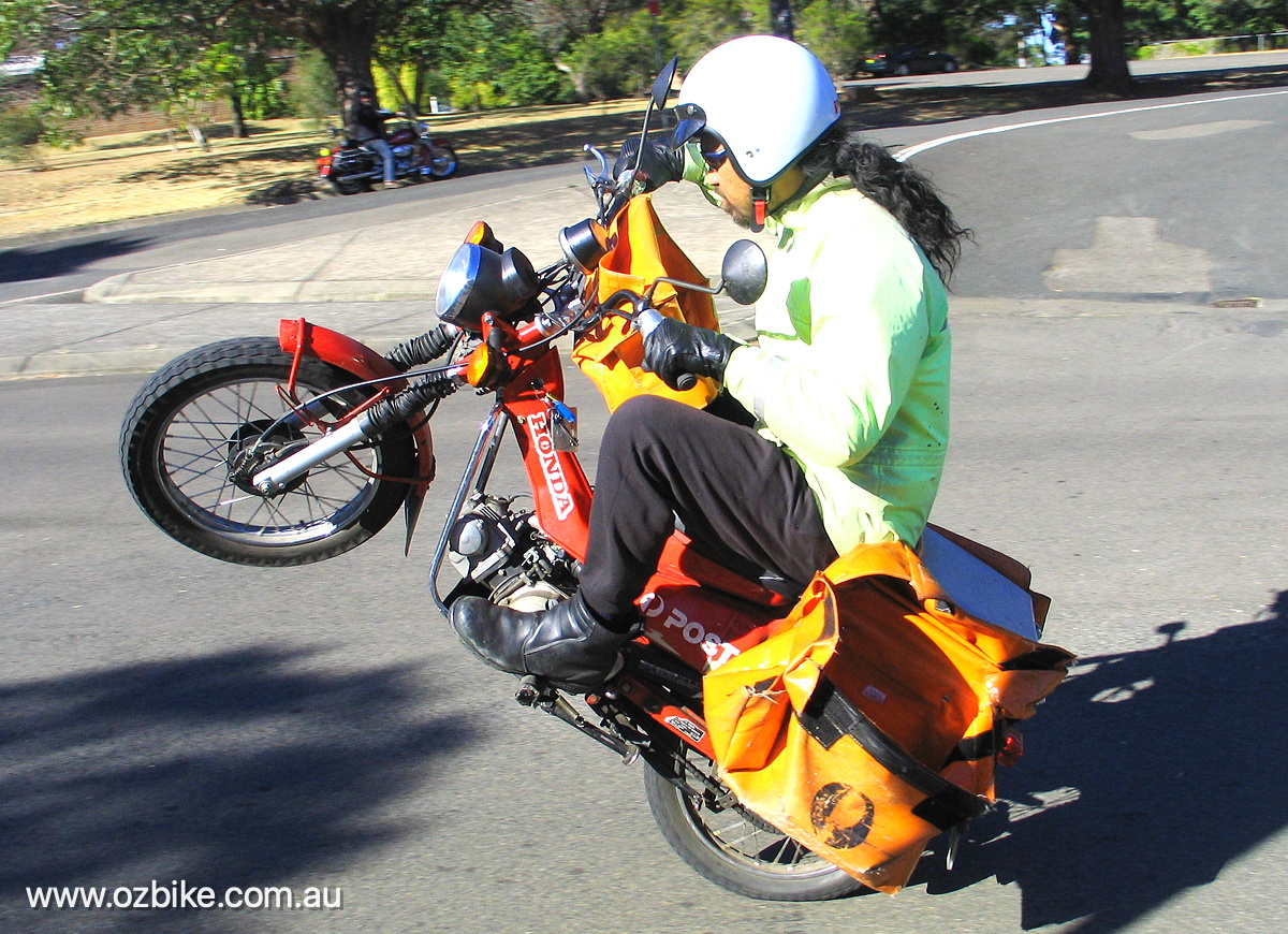 Ozbike Digital Magazine: Wheelstanding Postie Bike Ozbike